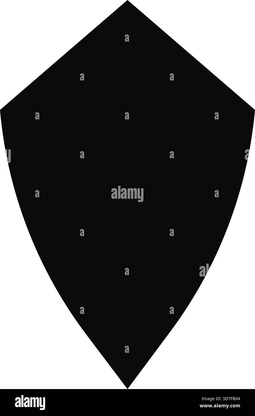 Black silhouette of a shield incorporating a crescent moon symbol ...