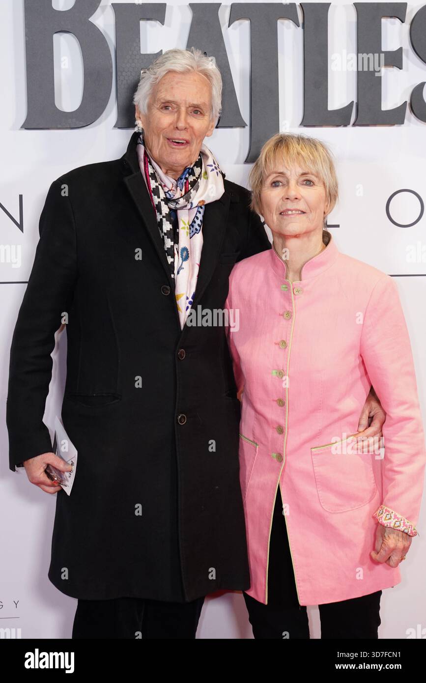 Simon Williams and Lucy Fleming attend the Beatles Anthology series ...