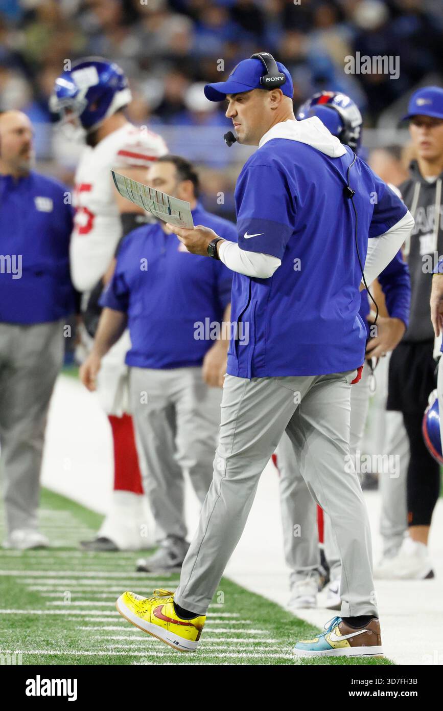 New York Giants interim head coach Mike Kafka on the sideline against ...