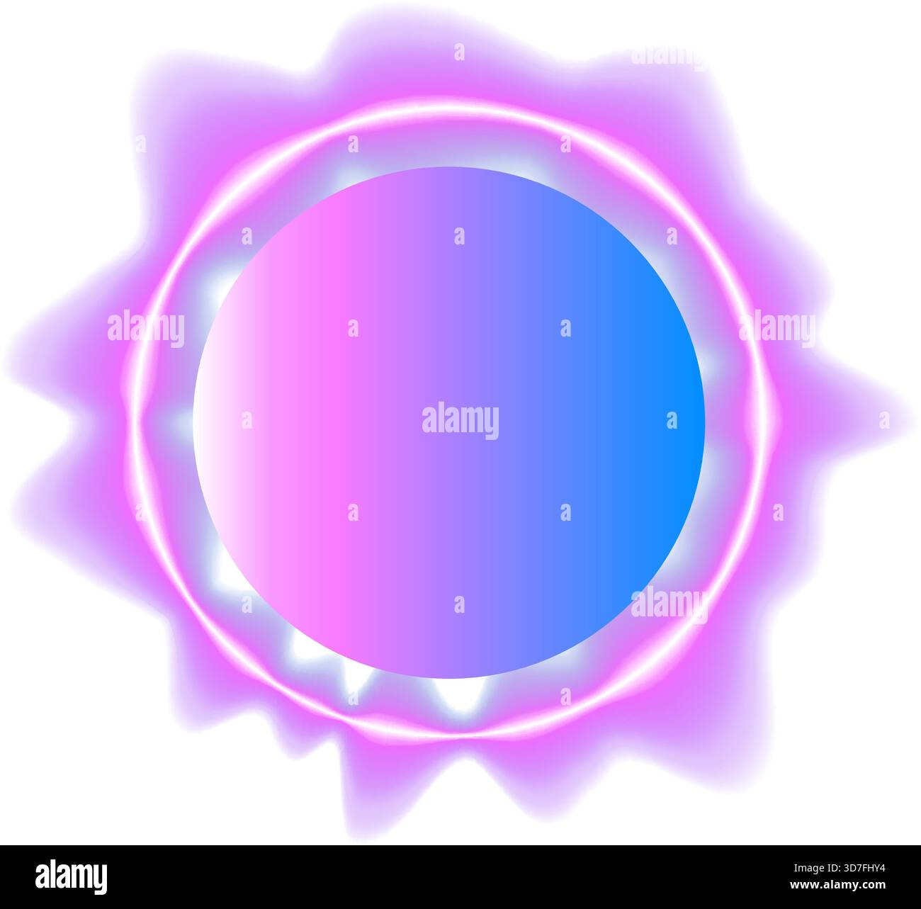 Neon waveform round impulse motion with radial glow isolated on white ...
