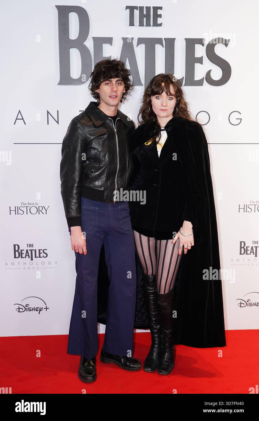Ben Rose and Freya Parks attend the Beatles Anthology series premiere ...