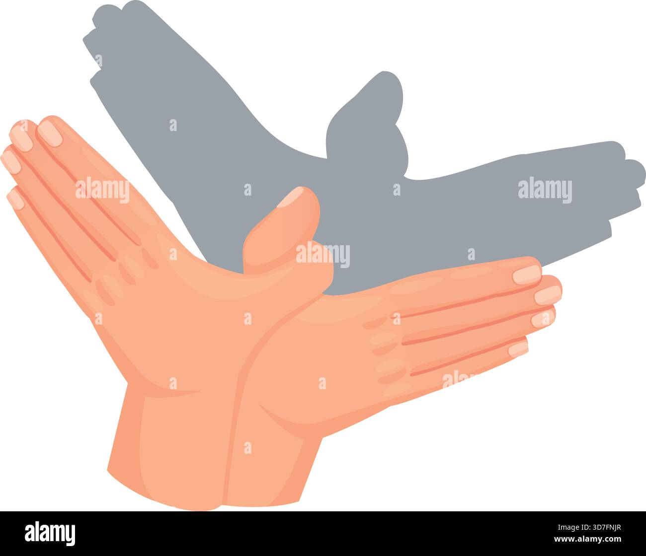 Hand shadow puppet illustration bird Stock Vector Images - Alamy