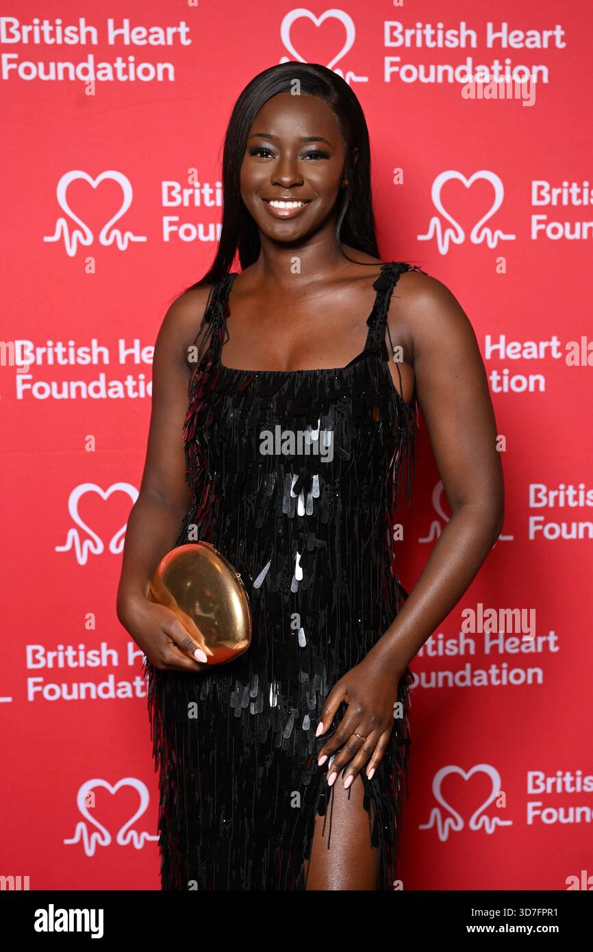 EDITORIAL USE ONLY Priscilla Anyabu attends the British Heart ...