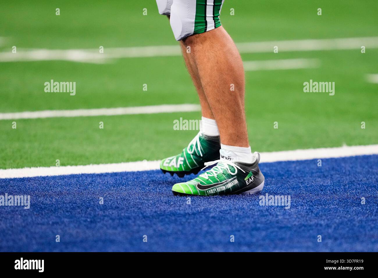 The shoes of Philadelphia Eagles running back Will Shipley are shown as ...