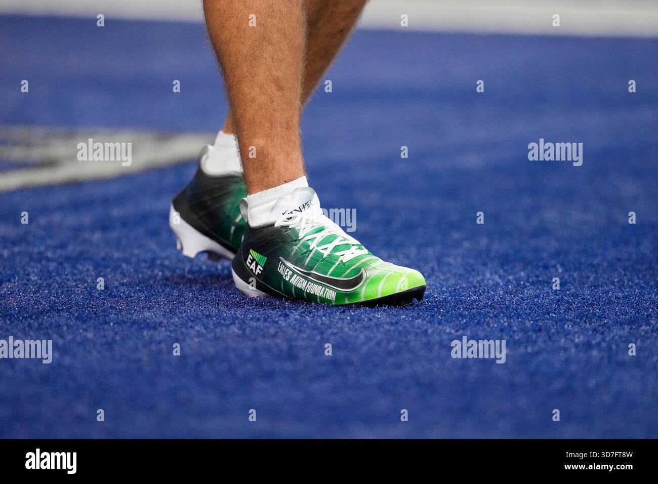 The cleats of Philadelphia Eagles running back Will Shipley are shown ...