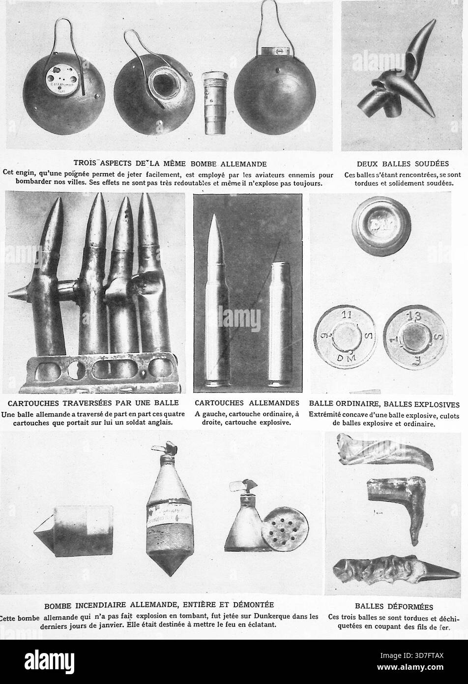 From Le Miroir, this 1915 page documents German explosive bullets and ...