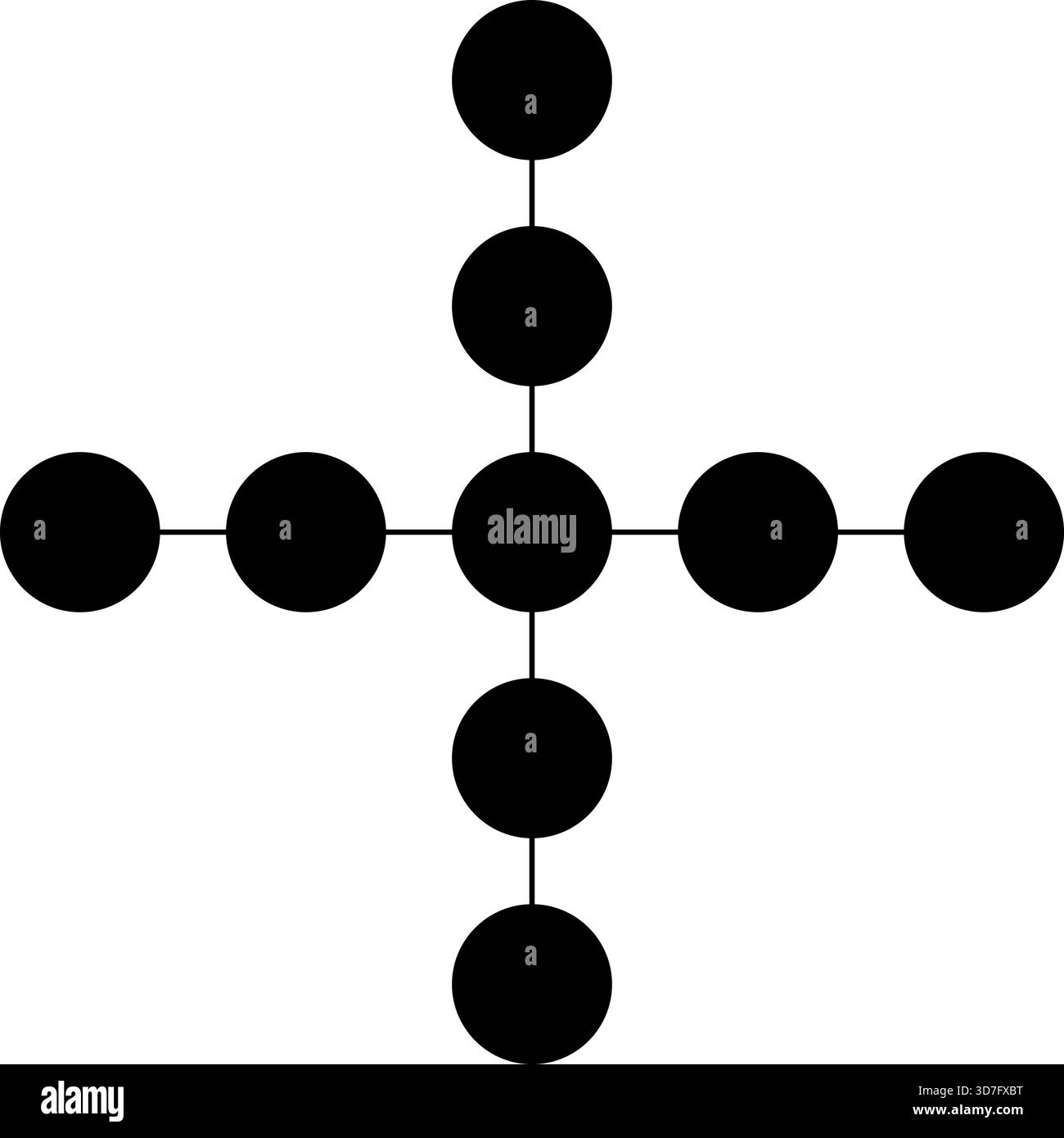 Bridge-like structure formed by interconnected circular nodes with a ...