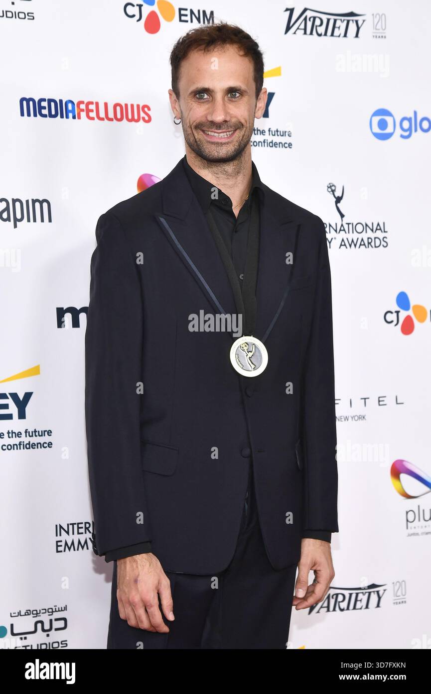 Oriol Pla (Spain) walking the red carpet at the 53rd International Emmy ...