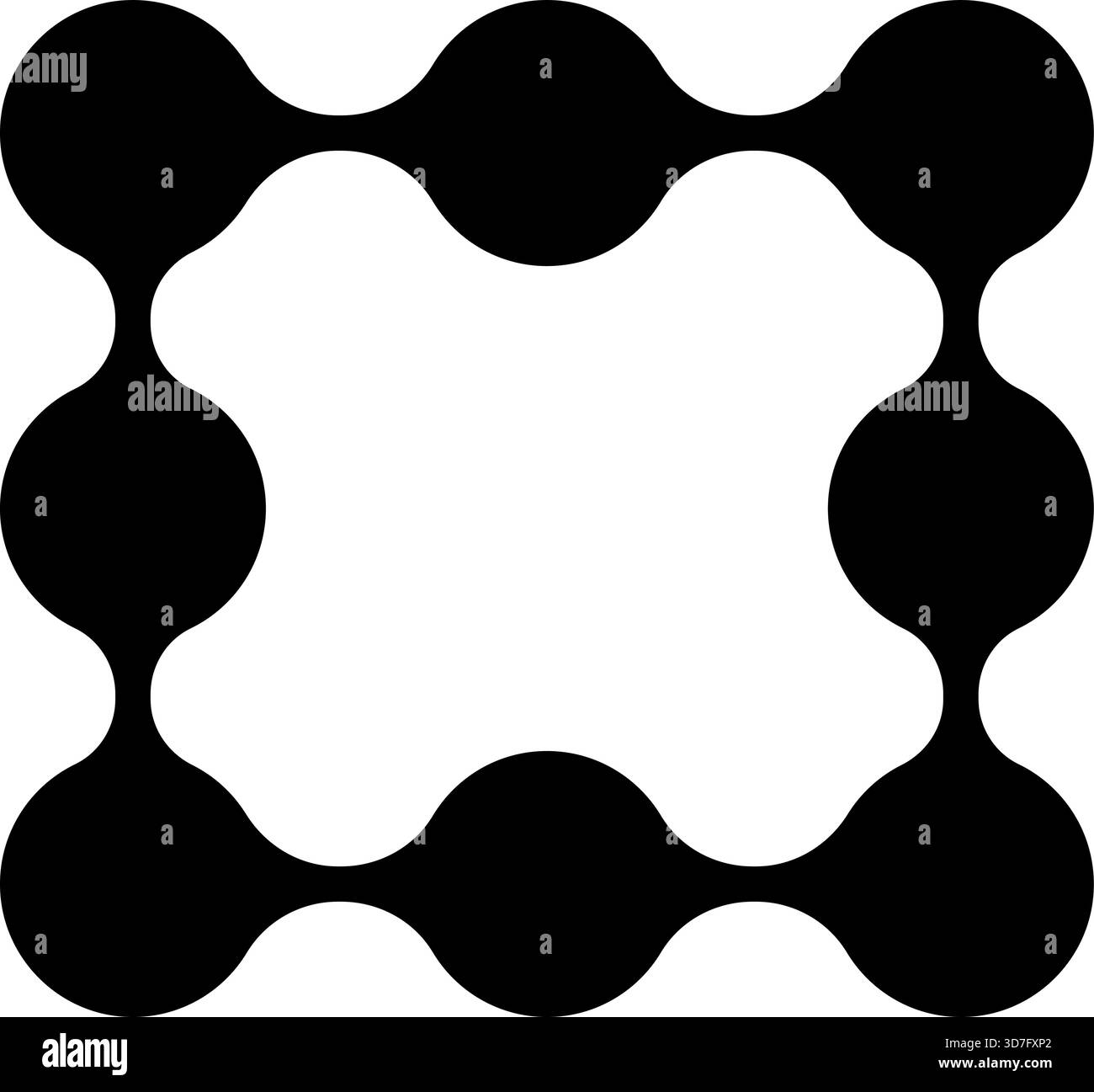 Hollow square structure formed by circular dots Stock Vector Image ...