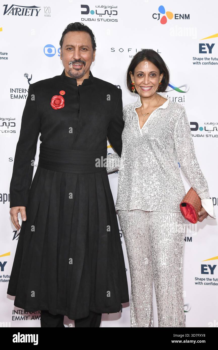 (L-R) Aasif Mandvi and Shaifali Puri walking the red carpet at the 53rd ...