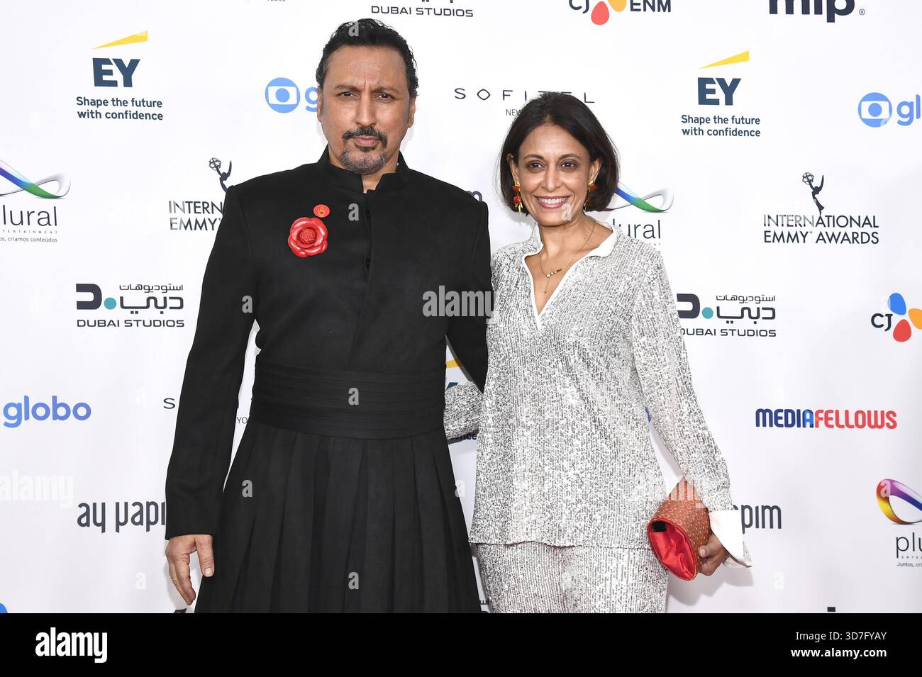(L-R) Aasif Mandvi and Shaifali Puri walking the red carpet at the 53rd ...