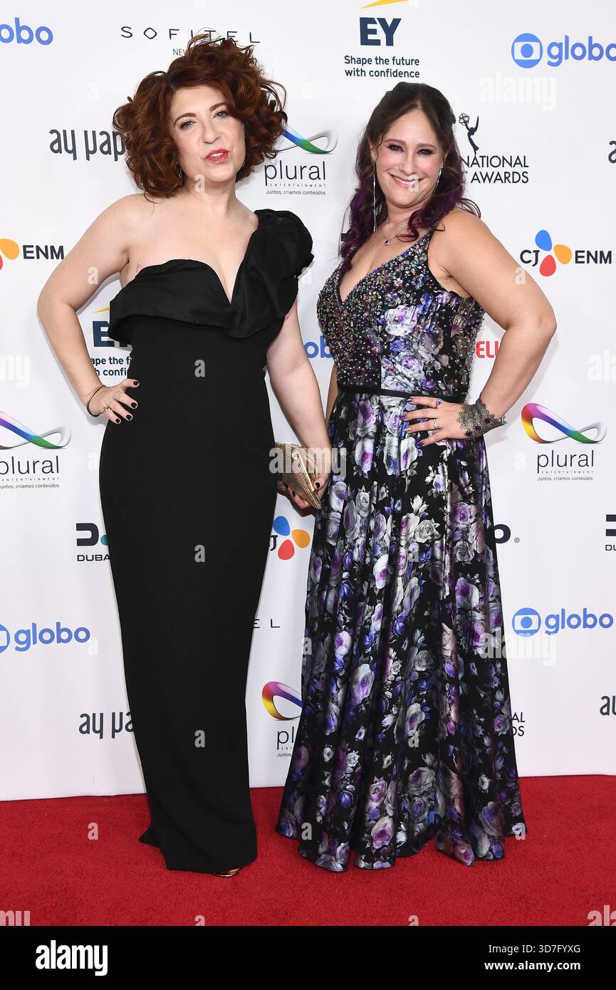 (L-R) Wendy Litner and Lauren Cober (Canada) walking the red carpet at ...