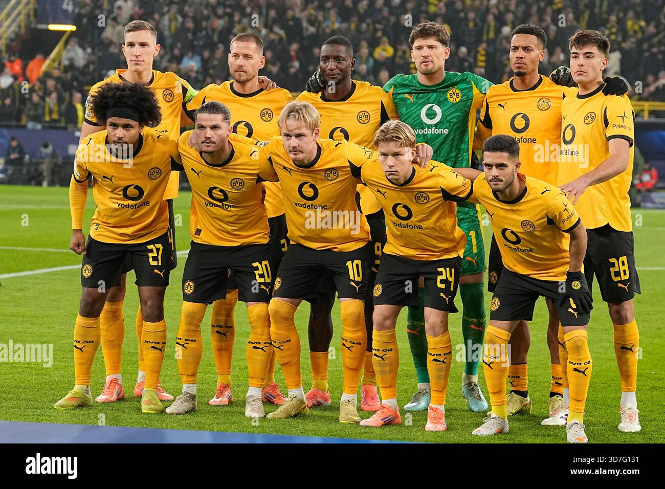 Team Dortmund pose before the Champions League opening phase soccer ...