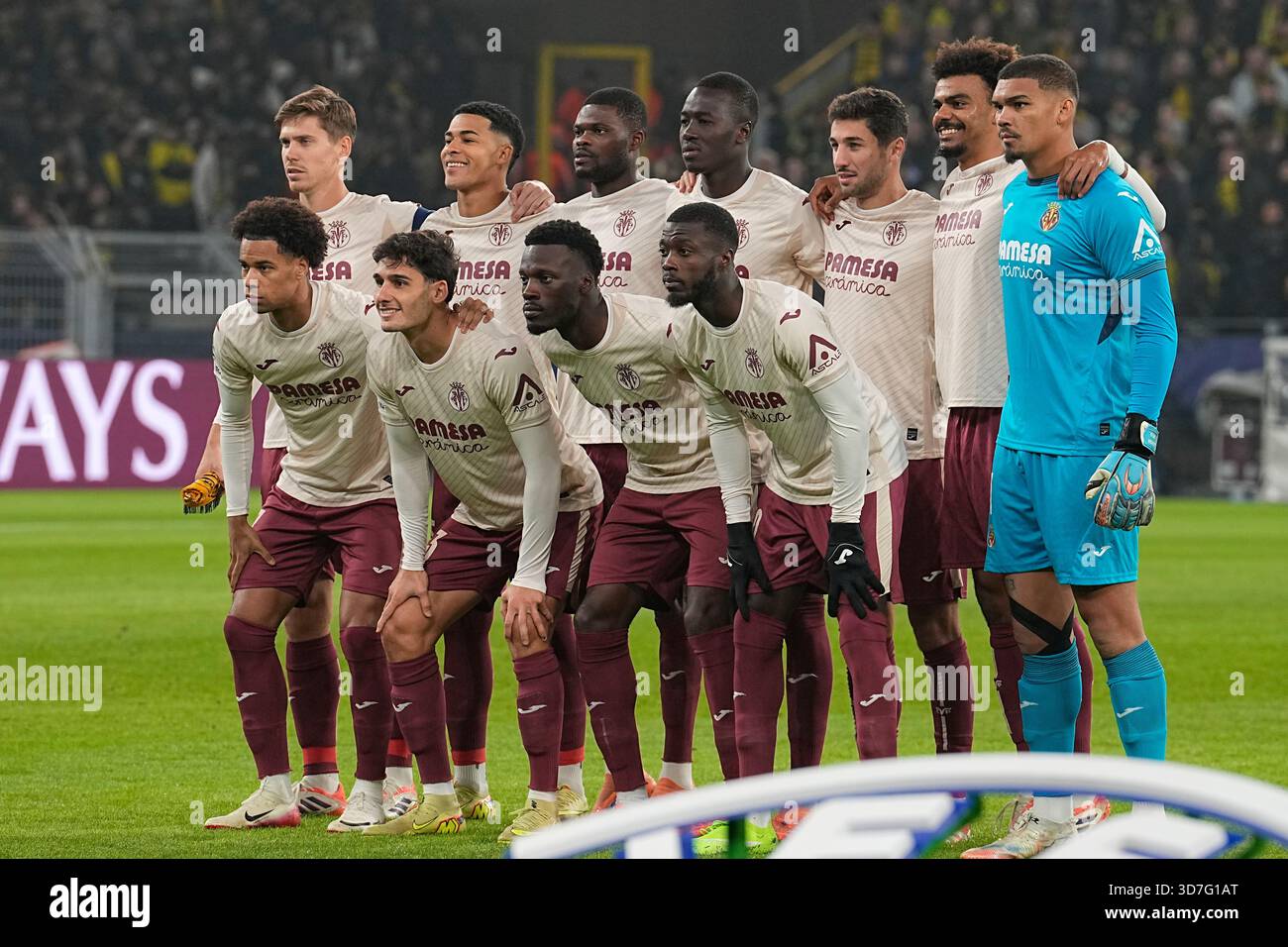 Team Villareal pose before the Champions League opening phase soccer ...