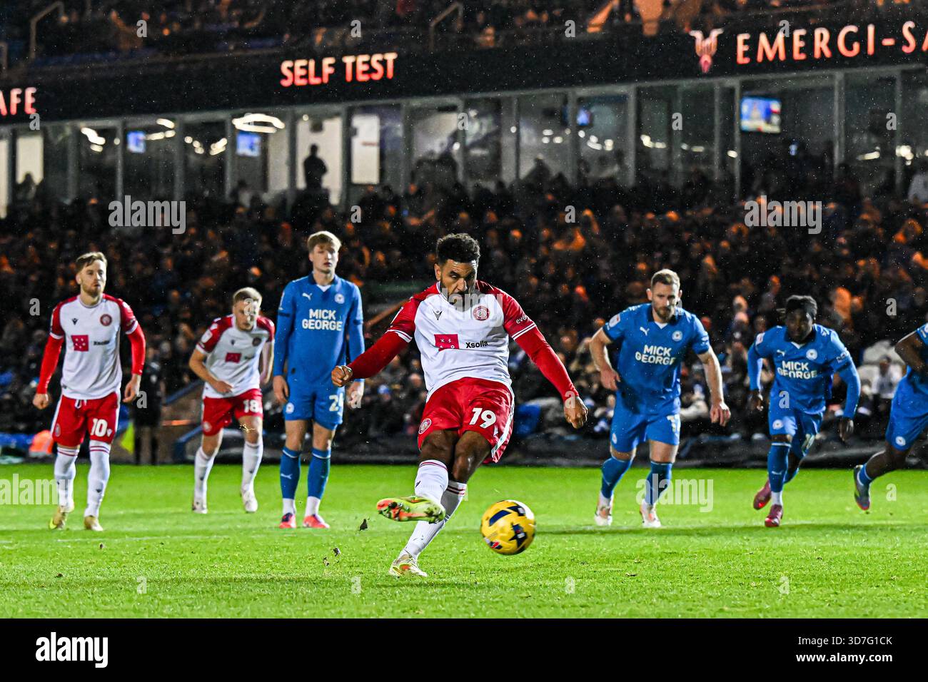Jamie Reid (19 Stevenage) scores from penalty spot during the Sky Bet ...