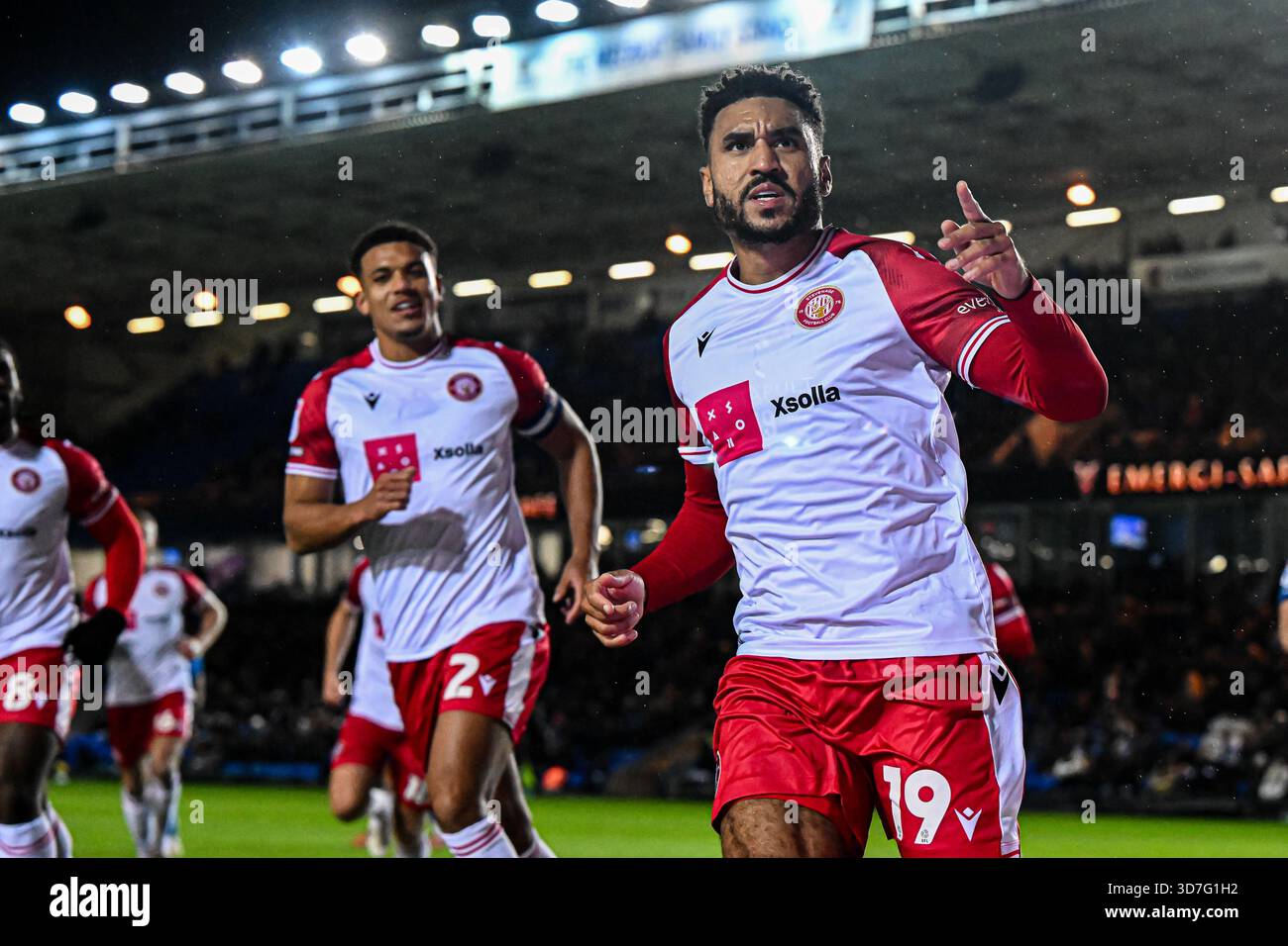 Jamie Reid (19 Stevenage) celebrates after scoring teams first goal ...