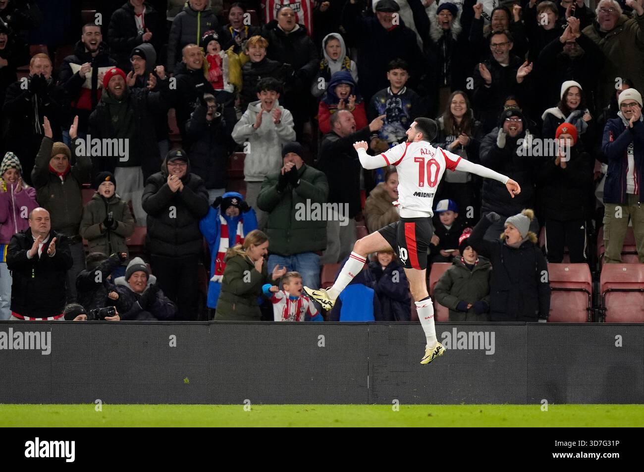 Southampton's Finn Azaz celebrates after scoring his sides second goal ...