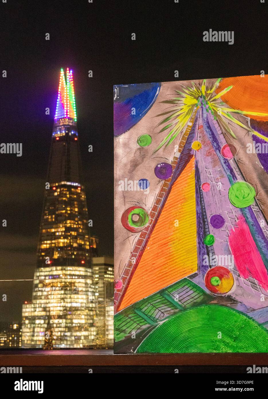 EDITORIAL USE ONLY Artist Valdas Dragunas' painting of The Shard in ...