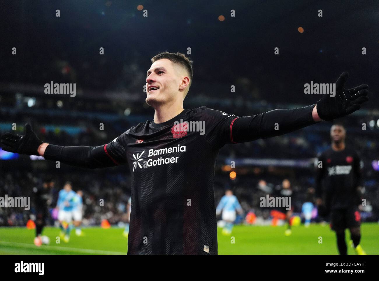 Bayer Leverkusen's Patrik Schick celebrates scoring their side's second ...