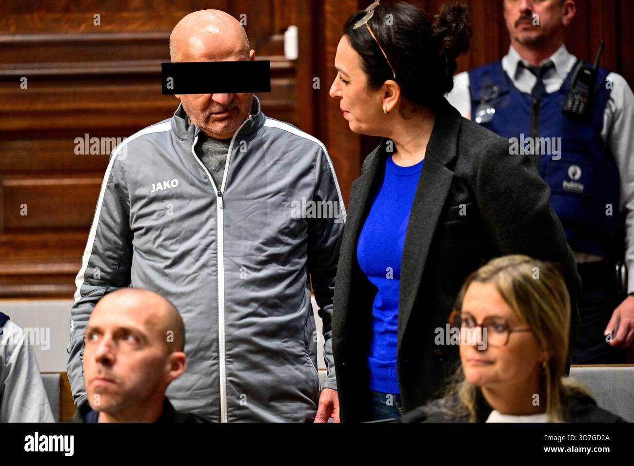 Lawyer Tim Smet, the accused Allal Zannahi and Lawyer Evelien Jacobs ...
