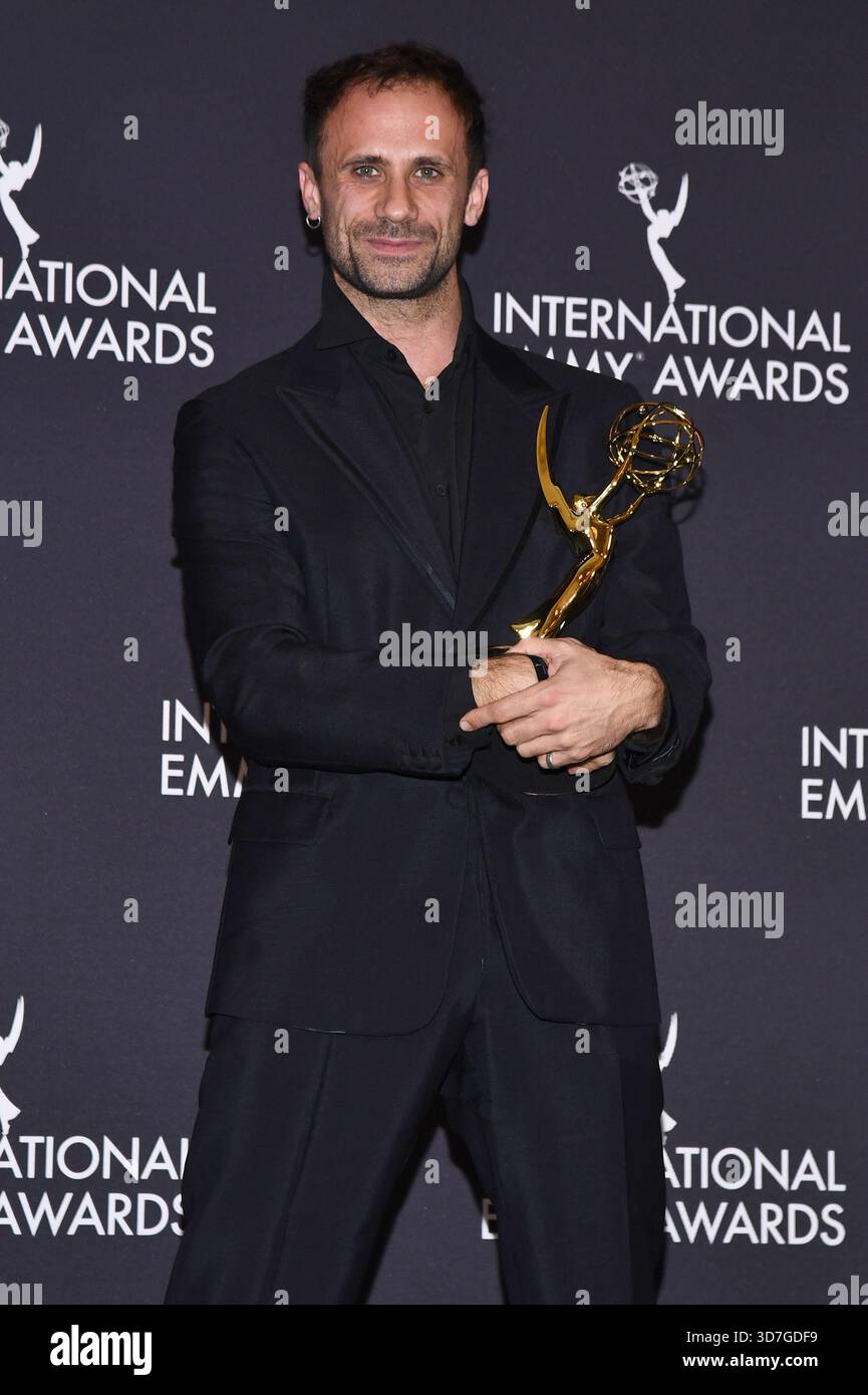 Spanish actor Oriol Pla poses in the press room after he won the Best ...