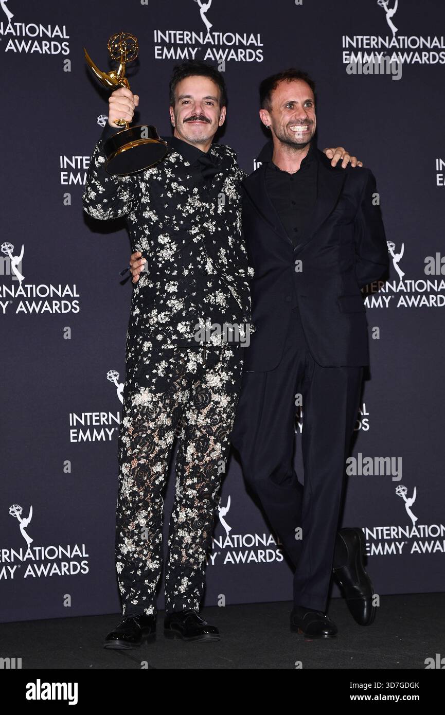Spanish director Javier Giner (L) and Spanish actor Oriol Pla poses in ...