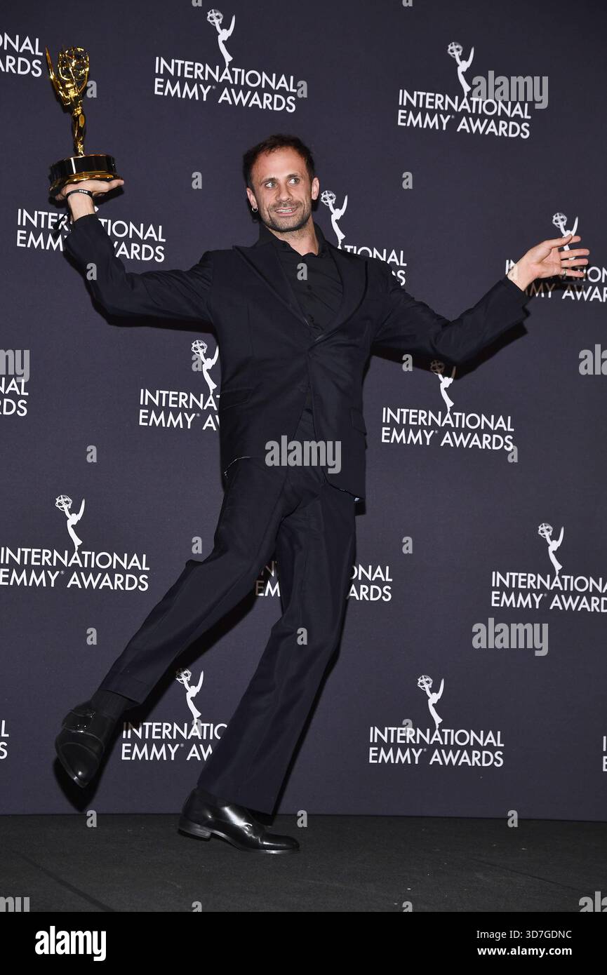 Spanish actor Oriol Pla poses in the press room after he won the Best ...