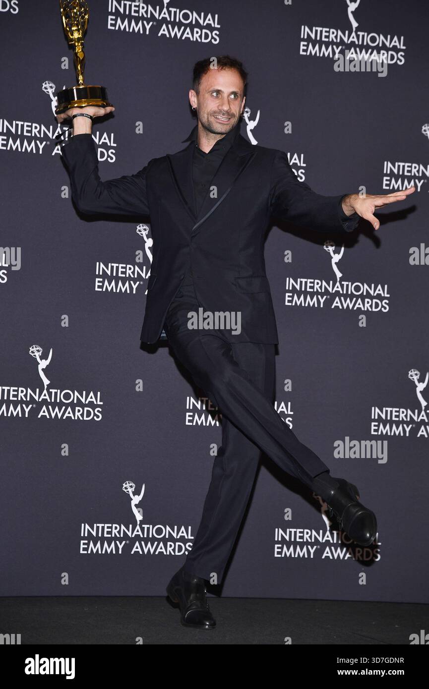 Spanish actor Oriol Pla poses in the press room after he won the Best ...