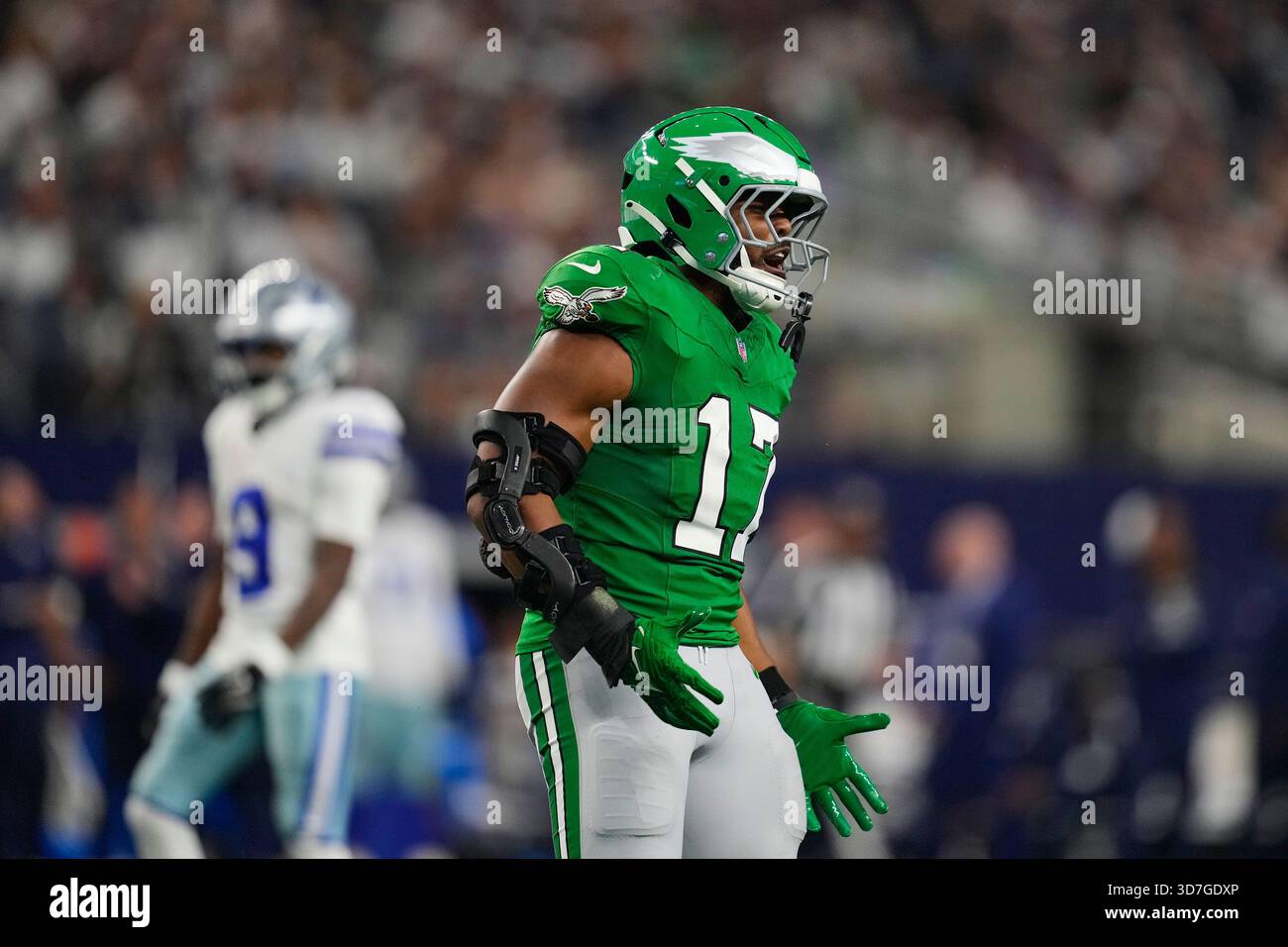 Philadelphia Eagles linebacker Nakobe Dean (17) celebrates after ...