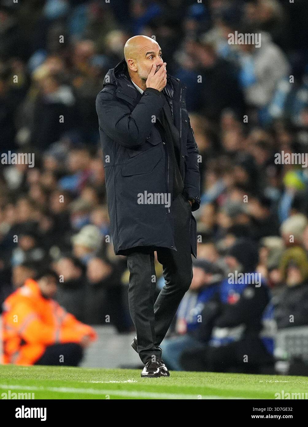 Manchester City manager Pep Guardiola reacts on the touchline during ...