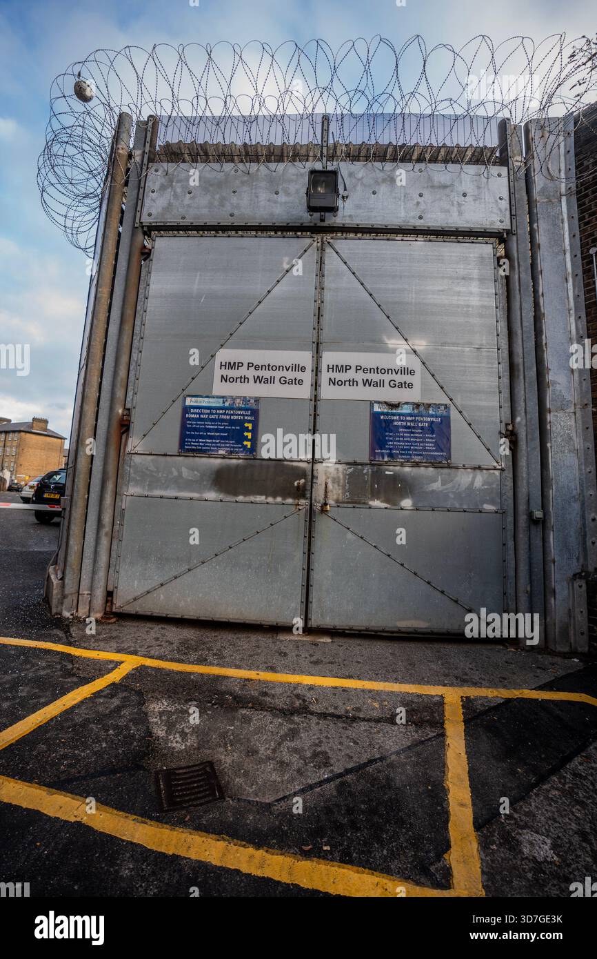 View of the gates to HMP Pentonville Prison, where the Filton 24 ...