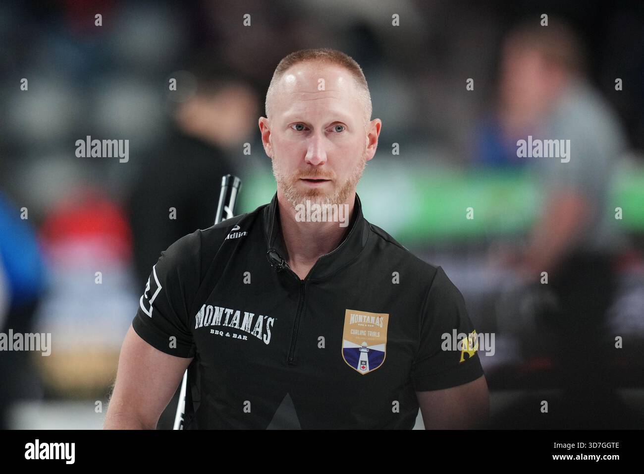 Brad Jacobs during Canadian Olympic curling trials action against Team ...