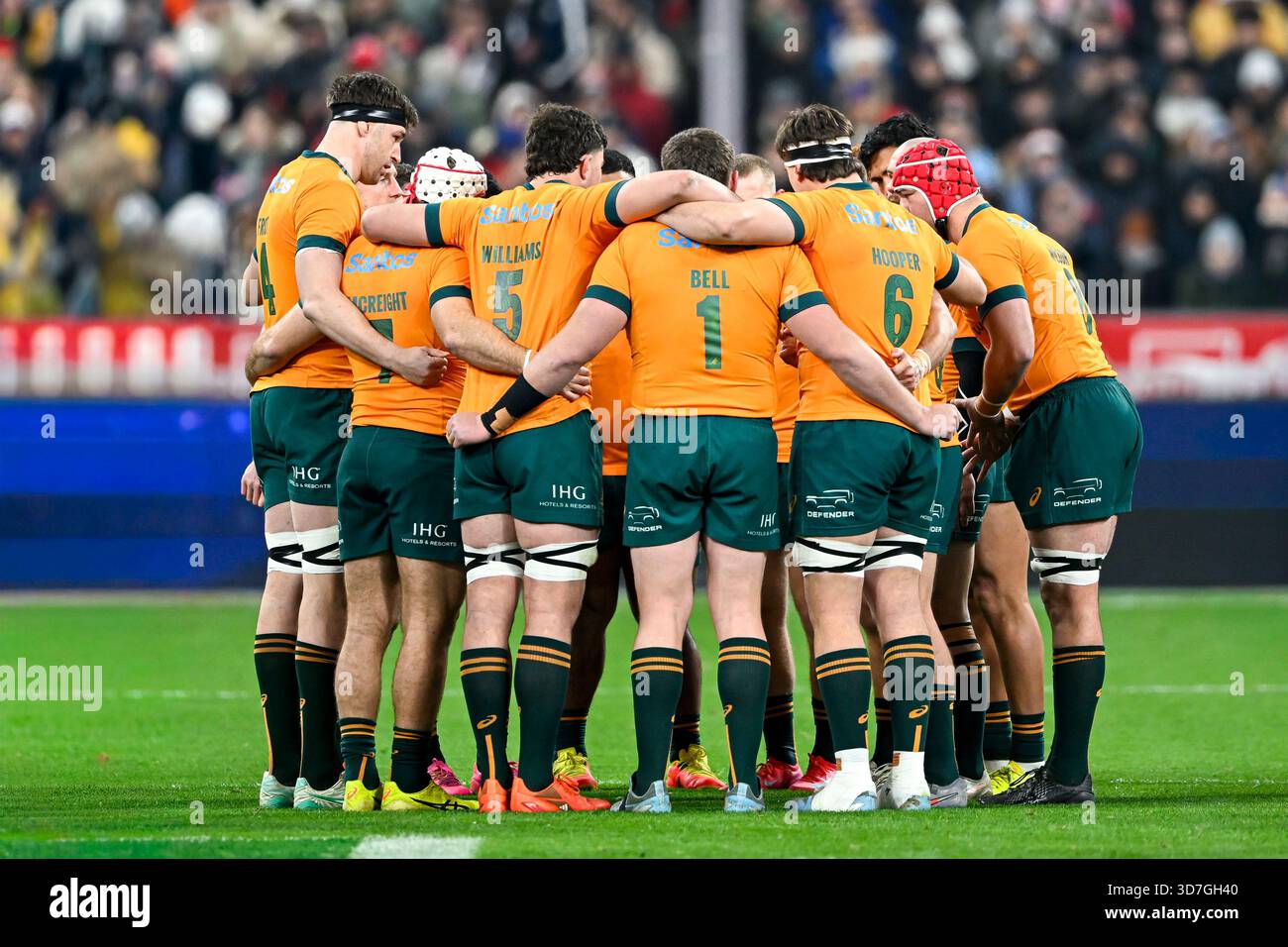 Illustration of Australian team in group during the Quilter Nations ...