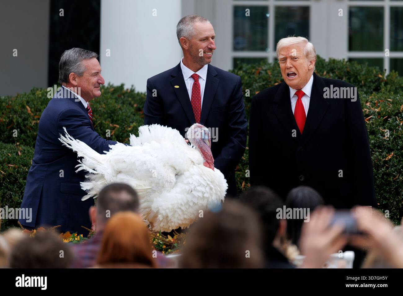 United States President Donald J Trump pardons a turkey named Gobble ...