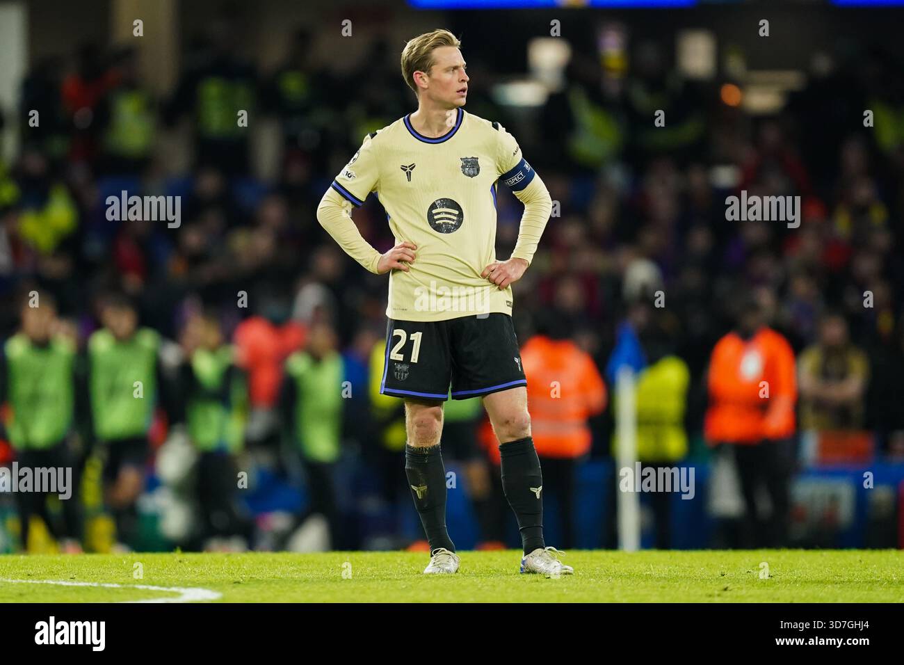 Frenkie de Jong of Barcelona looks dejected during the Chelsea v FC ...