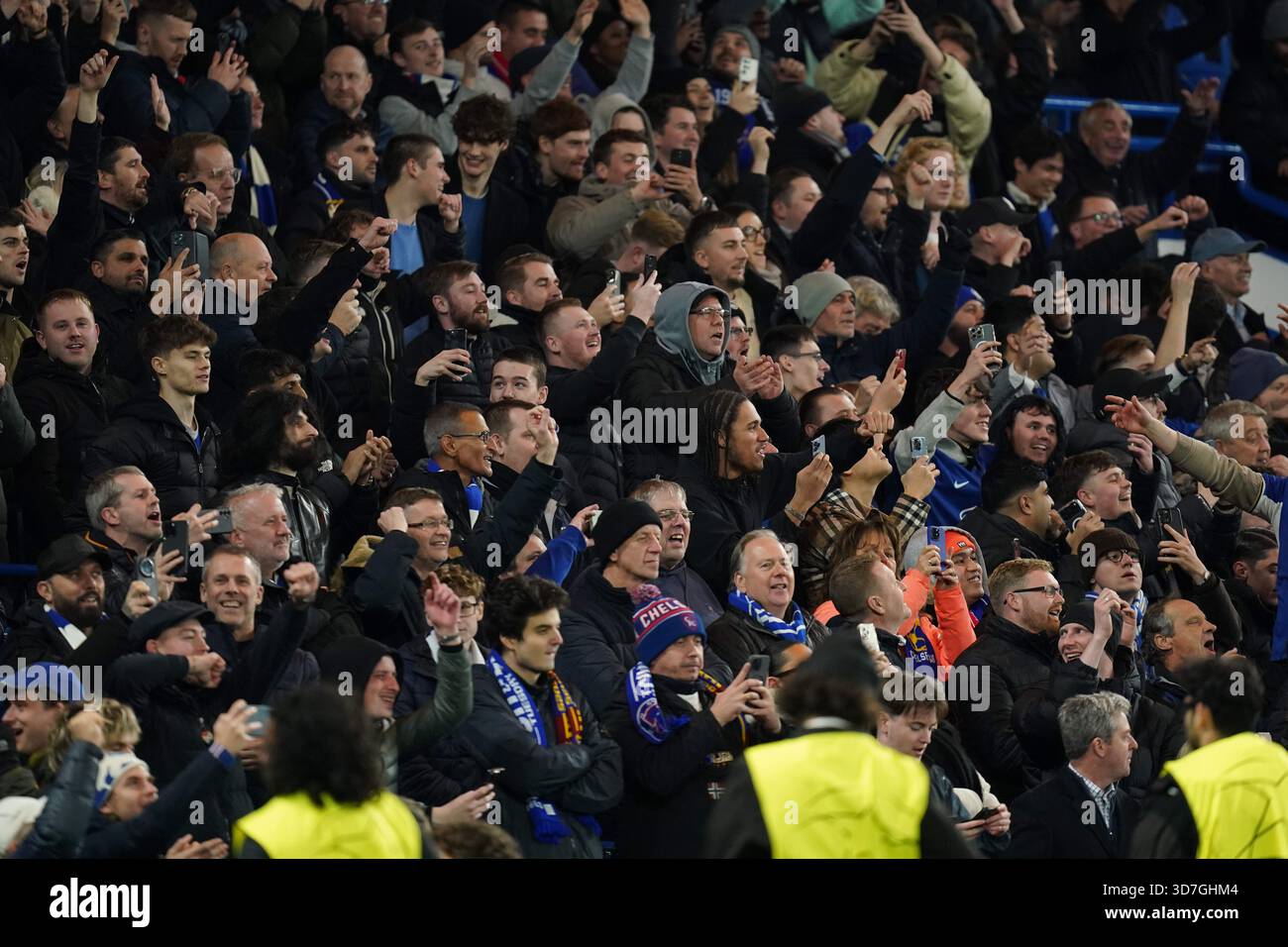 Chelsea fans celebrating after the Chelsea v FC Barcelona UEFA ...