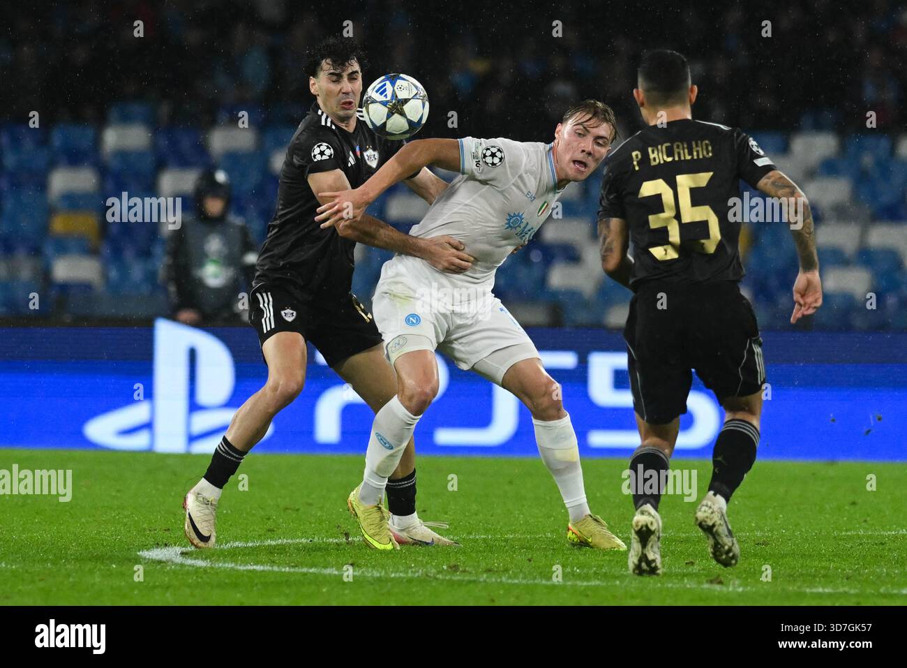 Napoli, Italy, 25 November,2025 Bahlul Mustafazade of Qarabag competes ...