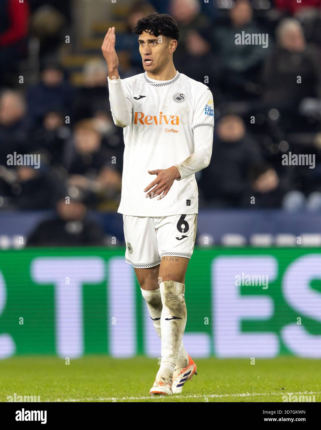 Marko Stamenic of Swansea City gives instructions during the EFL Skybet ...