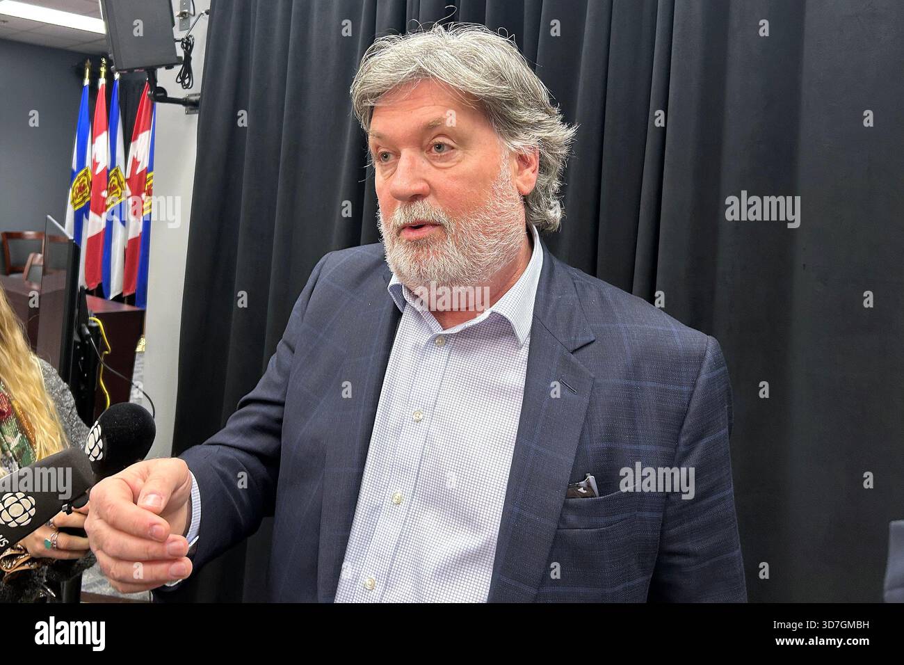 Peter Gregg, president and CEO of Nova Scotia Power, speaks to media in ...