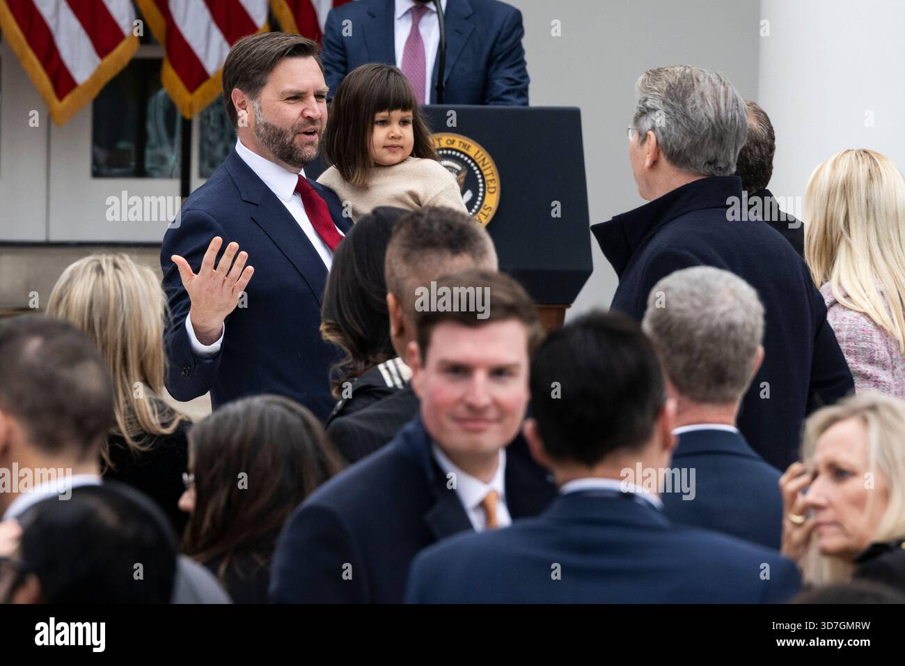 United States Vice President JD Vance and his daughter Mirabel Vance ...