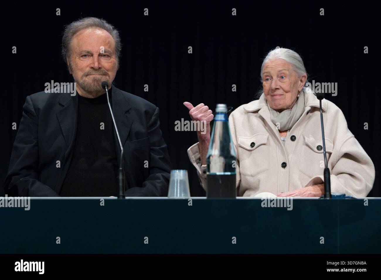 Turin, Italy. 25th Nov, 2025. Actors Franco Nero (left) and Vanessa ...
