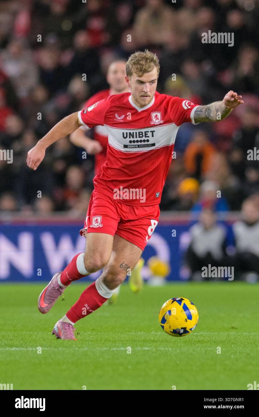 Riley McGree of Middlesbrough FC during the Sky Bet Championship match ...