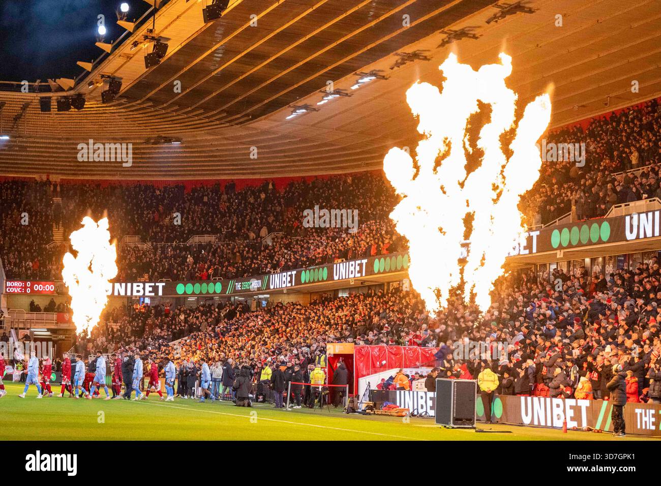 Pyrotechnics display prior to kick off at the Sky Bet Championship ...