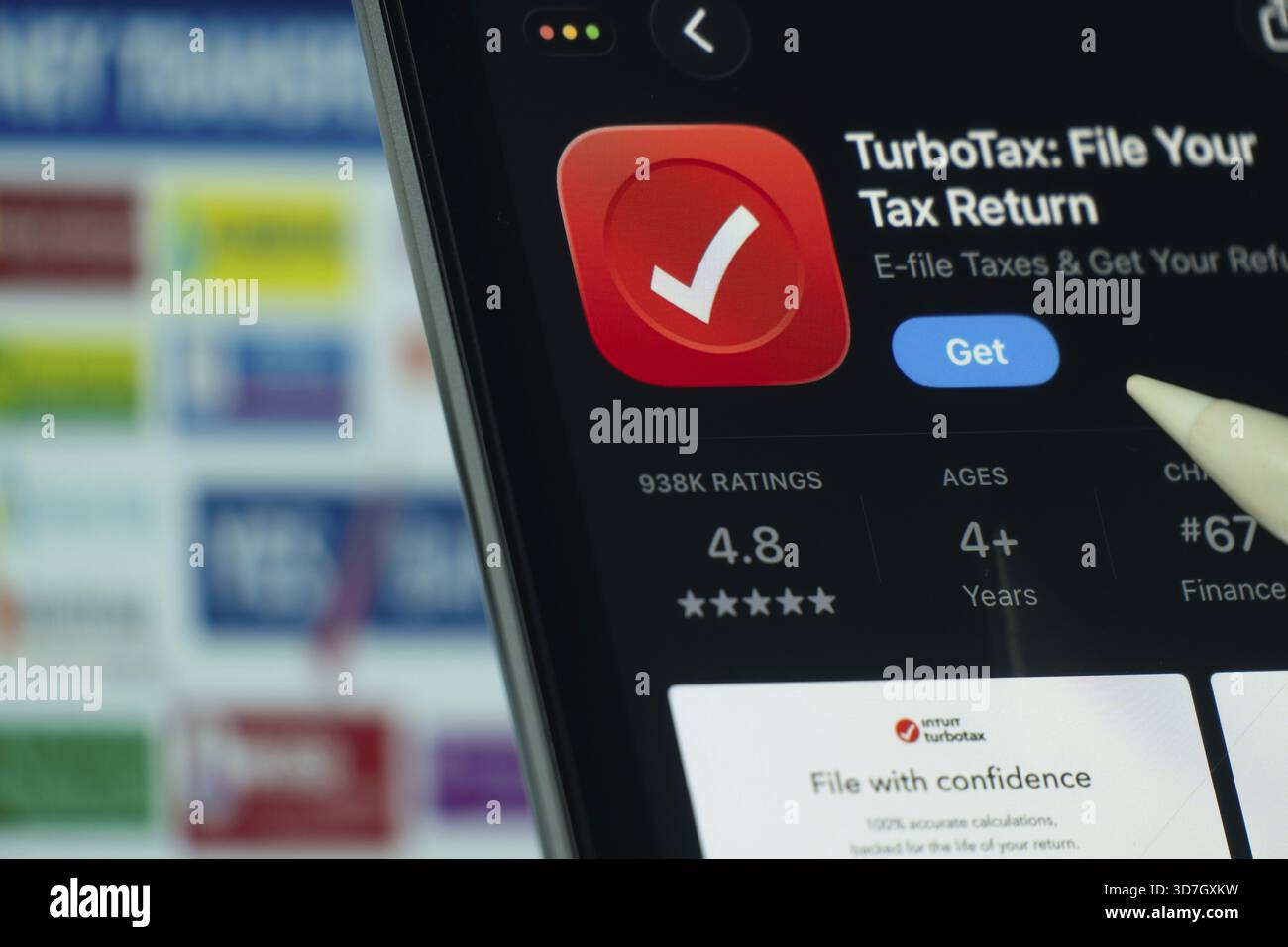Dhaka, Bangladesh- 24 Oct 2025: A iPad screen displaying the TurboTax ...