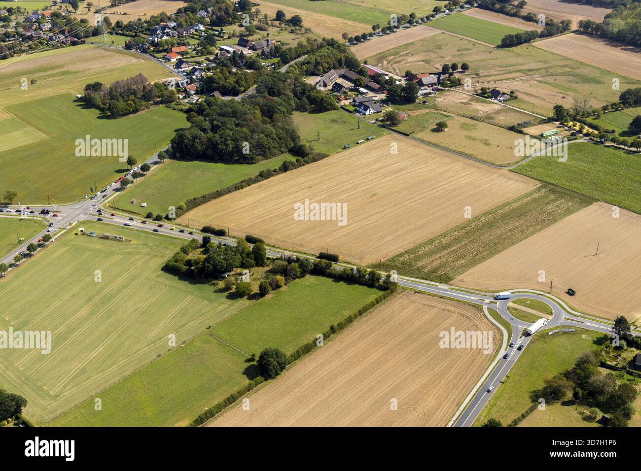 Aerial view, Grenzweg roundabout, Hammweg, Hammweg road junction ...