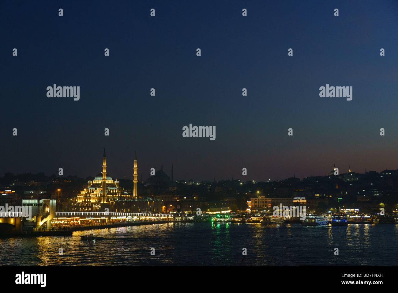 Night view of the waterfront in Istanbul, Turkey Stock Photo - Alamy