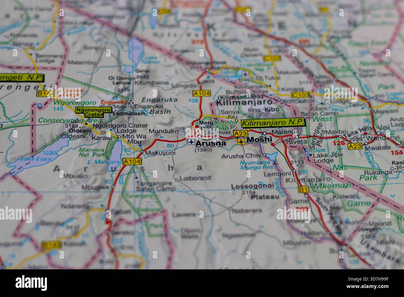 Arusha city map hi-res stock photography and images - Alamy