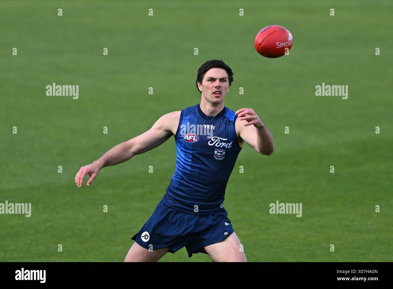 Oliver Henry of Geelong in action during a Geelong Cats AFL training ...