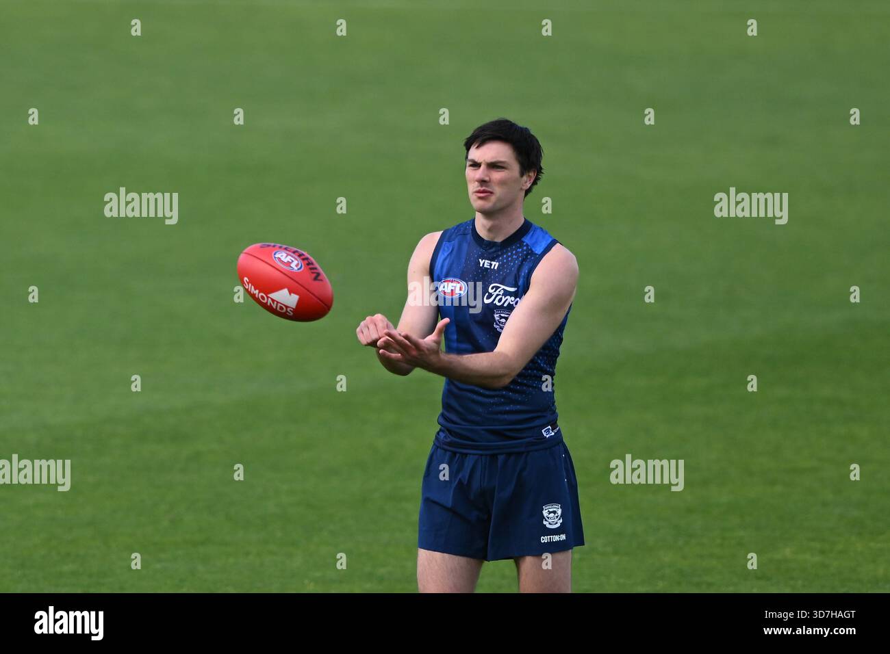 Oliver Henry of Geelong in action during a Geelong Cats AFL training ...
