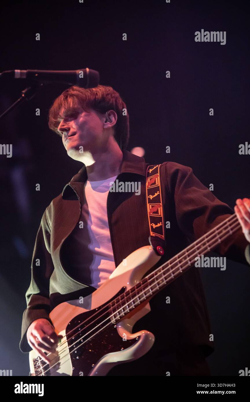London, United Kingdom. 25h November 2025. Bassist Nicholas Eden with ...